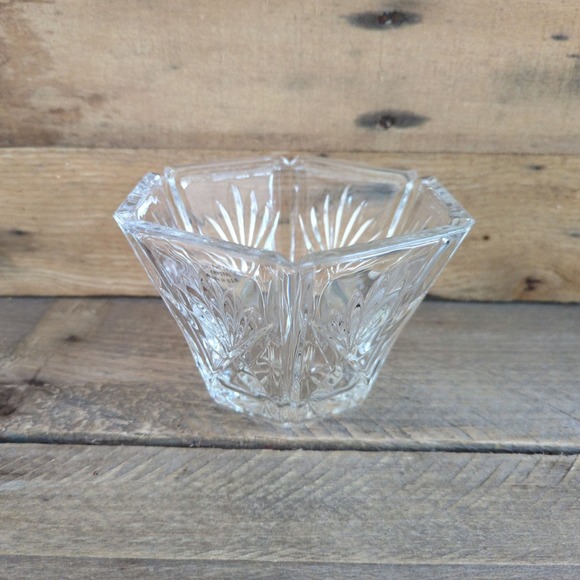 Gorham Crystal | Dining | Vintage 97s 5 Lead Crystal Round Hexagon Bowl ...